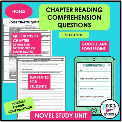 HOLES NOVEL STUDY - HOLES NOVEL UNIT - HOLES CHAPTER QUESTIONS - Rockin ...