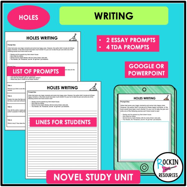 HOLES NOVEL STUDY - HOLES NOVEL UNIT - HOLES CHAPTER QUESTIONS - Rockin ...
