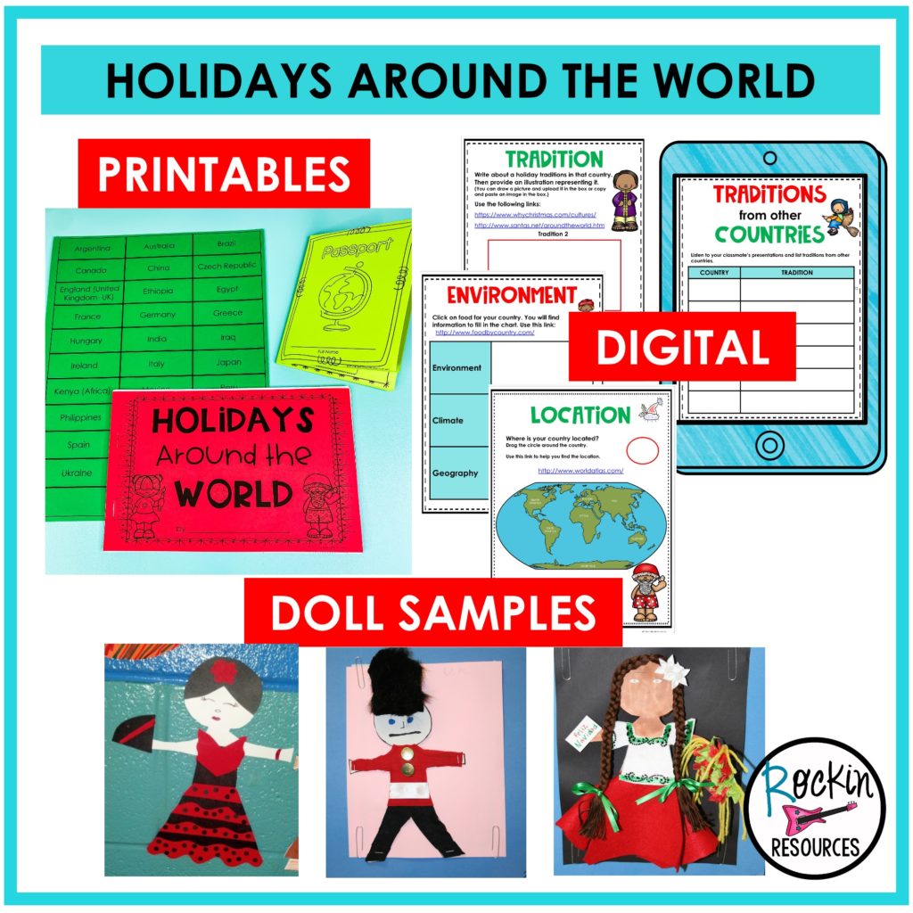 Christmas/Holidays Around the World Research Project - Rockin Resources