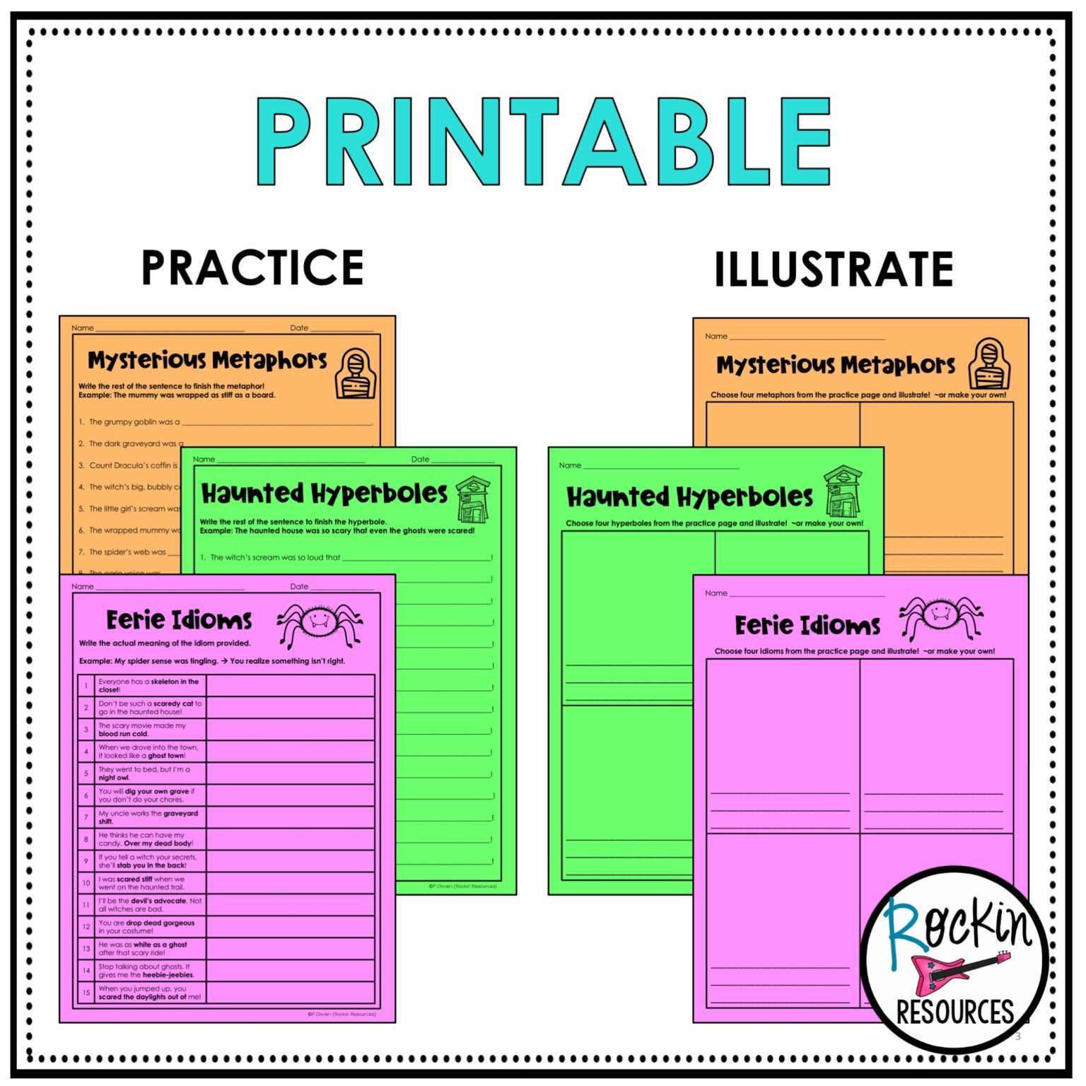 HALLOWEEN FIGURATIVE LANGUAGE | HALLOWEEN ACTIVITIES | DISTANCE ...