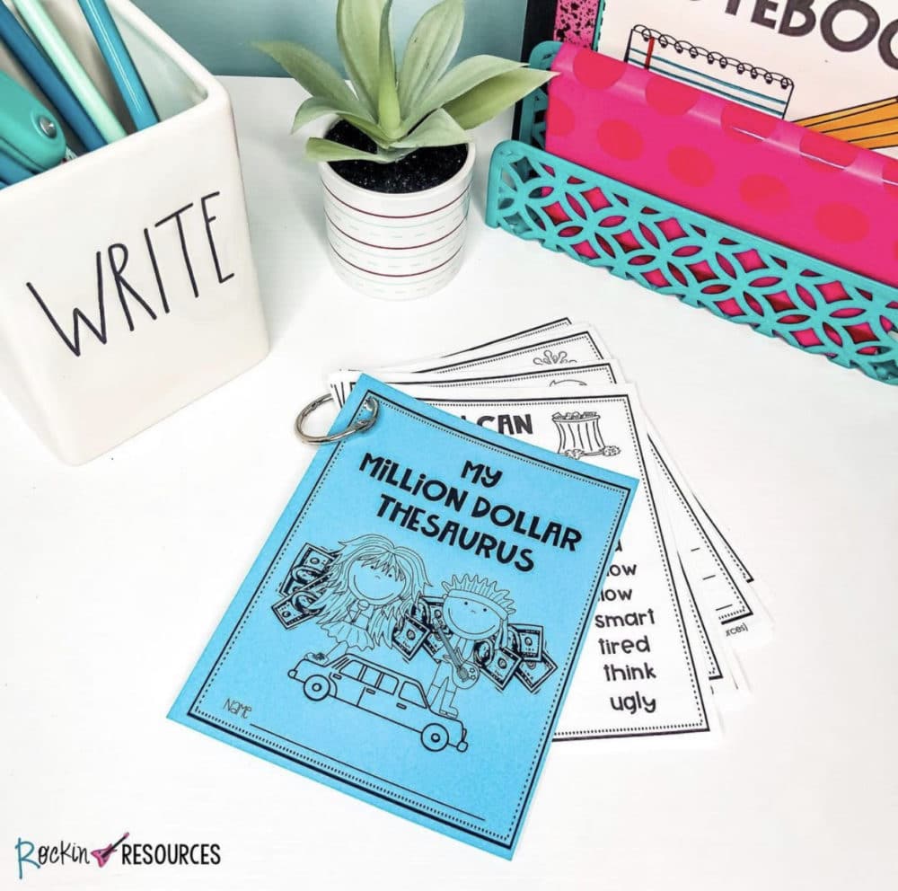 Writing Mini Lesson #28- Million Dollar Words- WORD CHOICE - Rockin ...