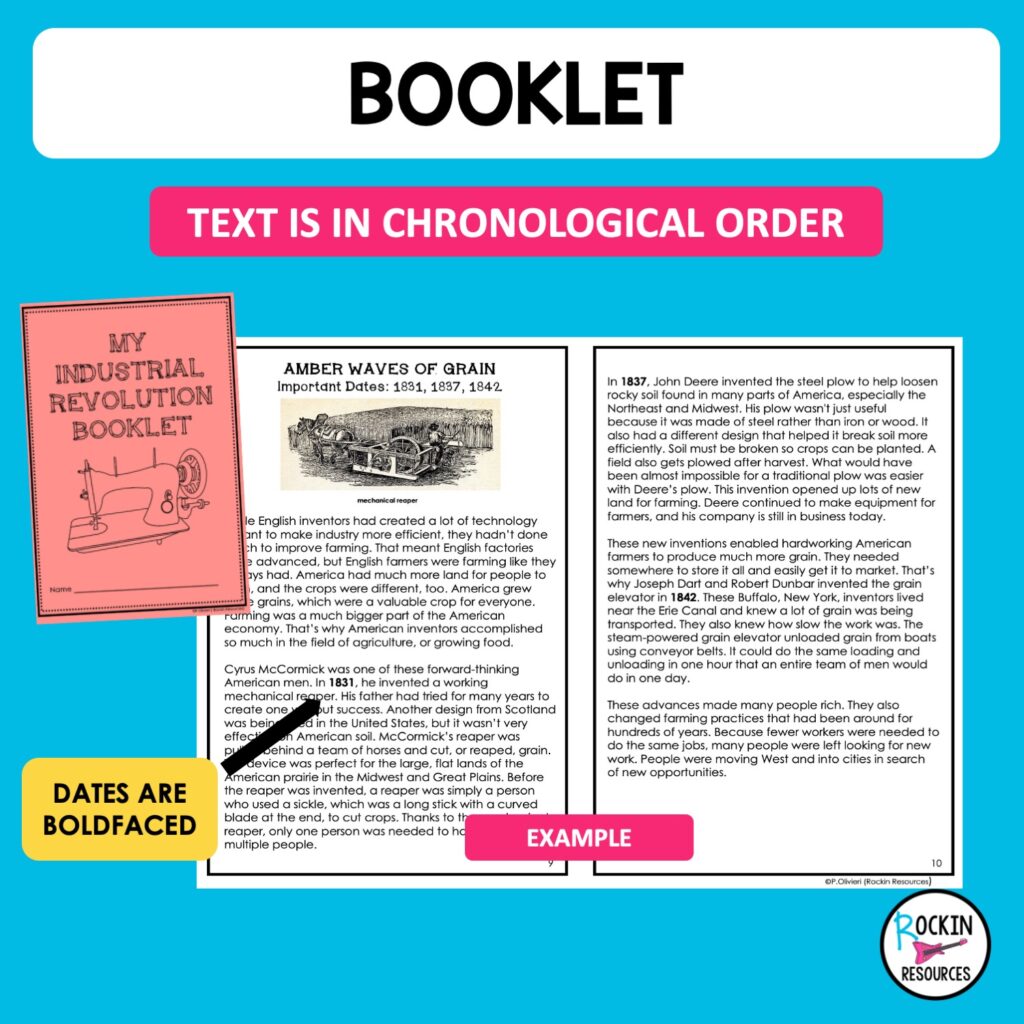 Industrial Revolution Informational Text Booklet - Rockin Resources