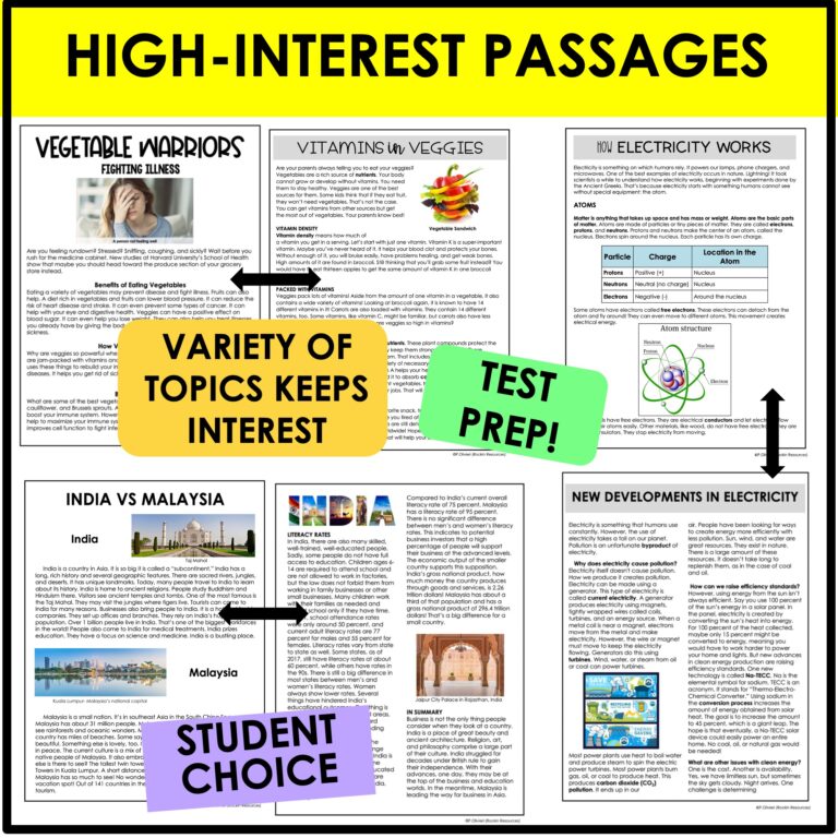 Informative Writing Prompt Passages Bundle - Rockin Resources