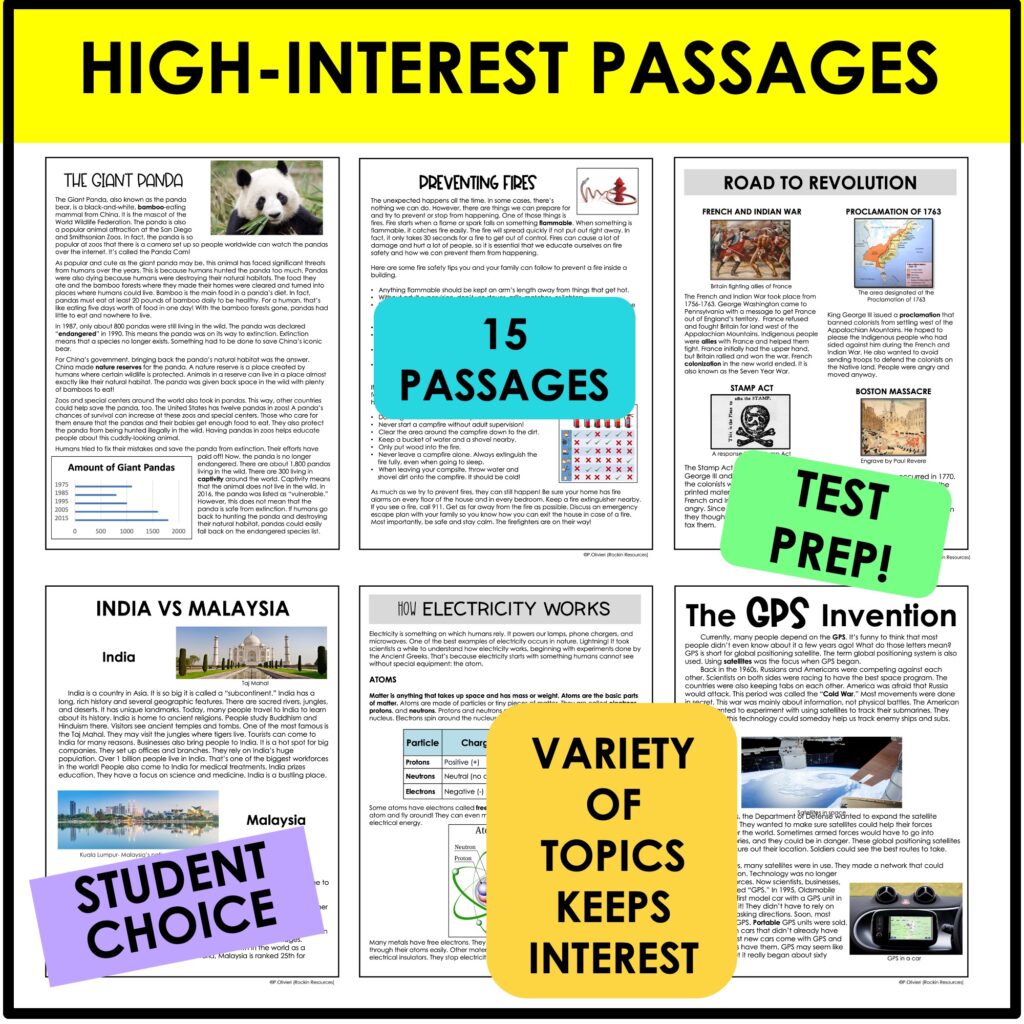 Informative Writing Prompt Passages Set 1 - Rockin Resources