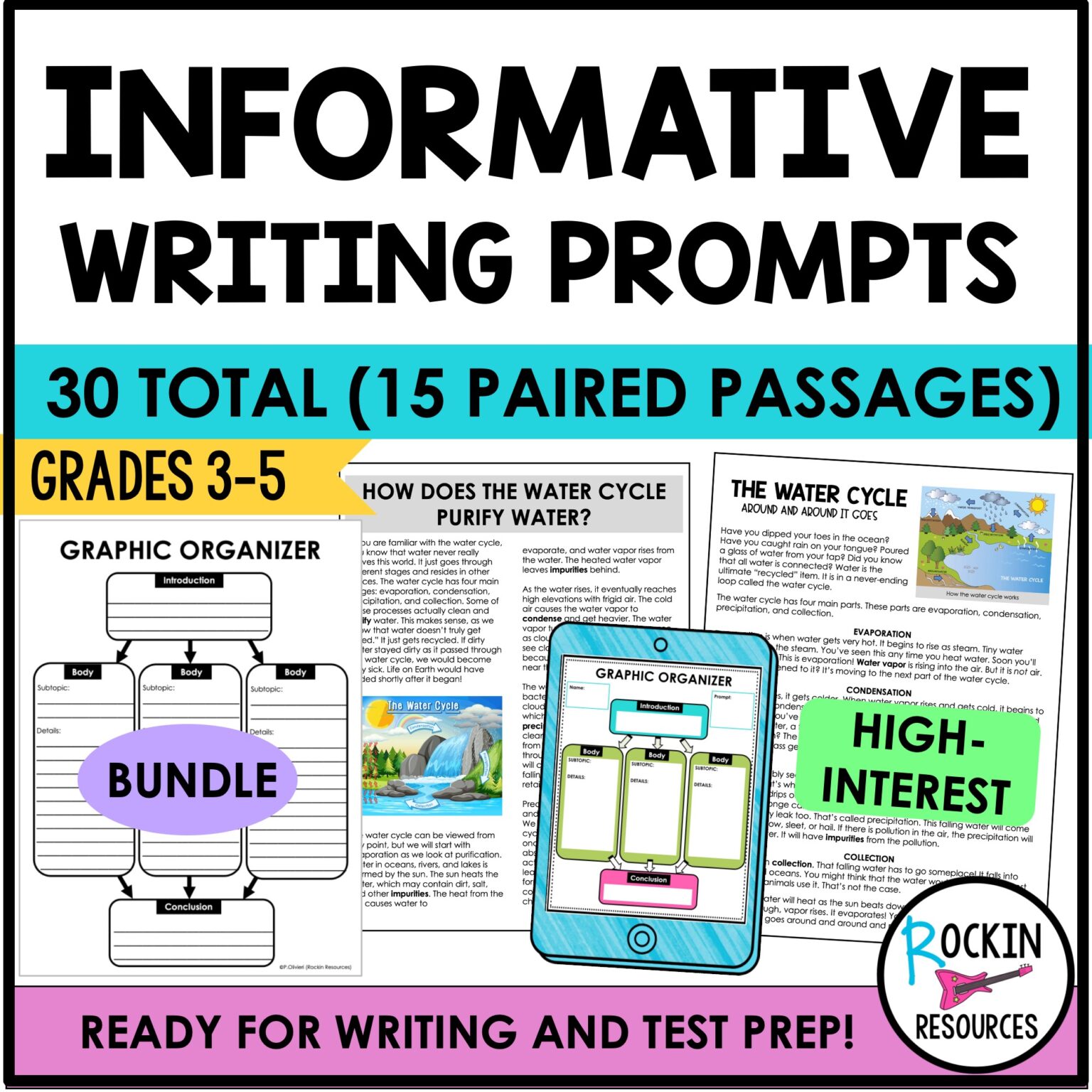 Informative Writing Prompt Passages Bundle - Rockin Resources