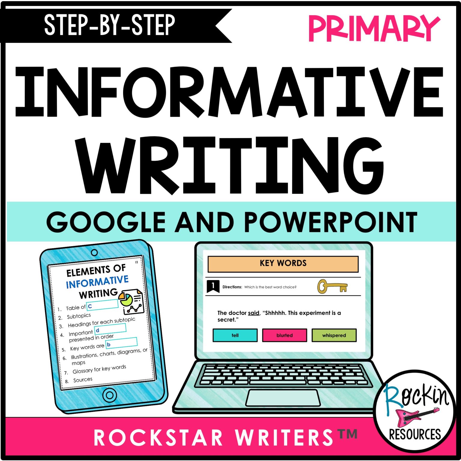 Primary Digital Informative Writing - Rockin Resources
