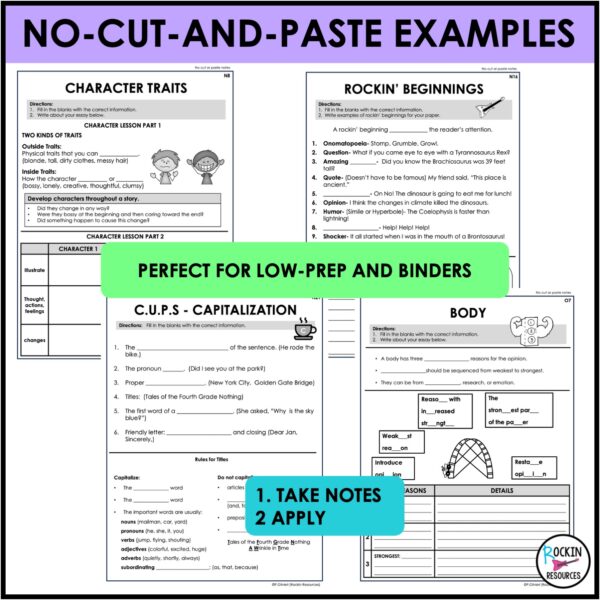 Writing Interactive Notebook Pages | Differentiated Writer’s Workshop ...