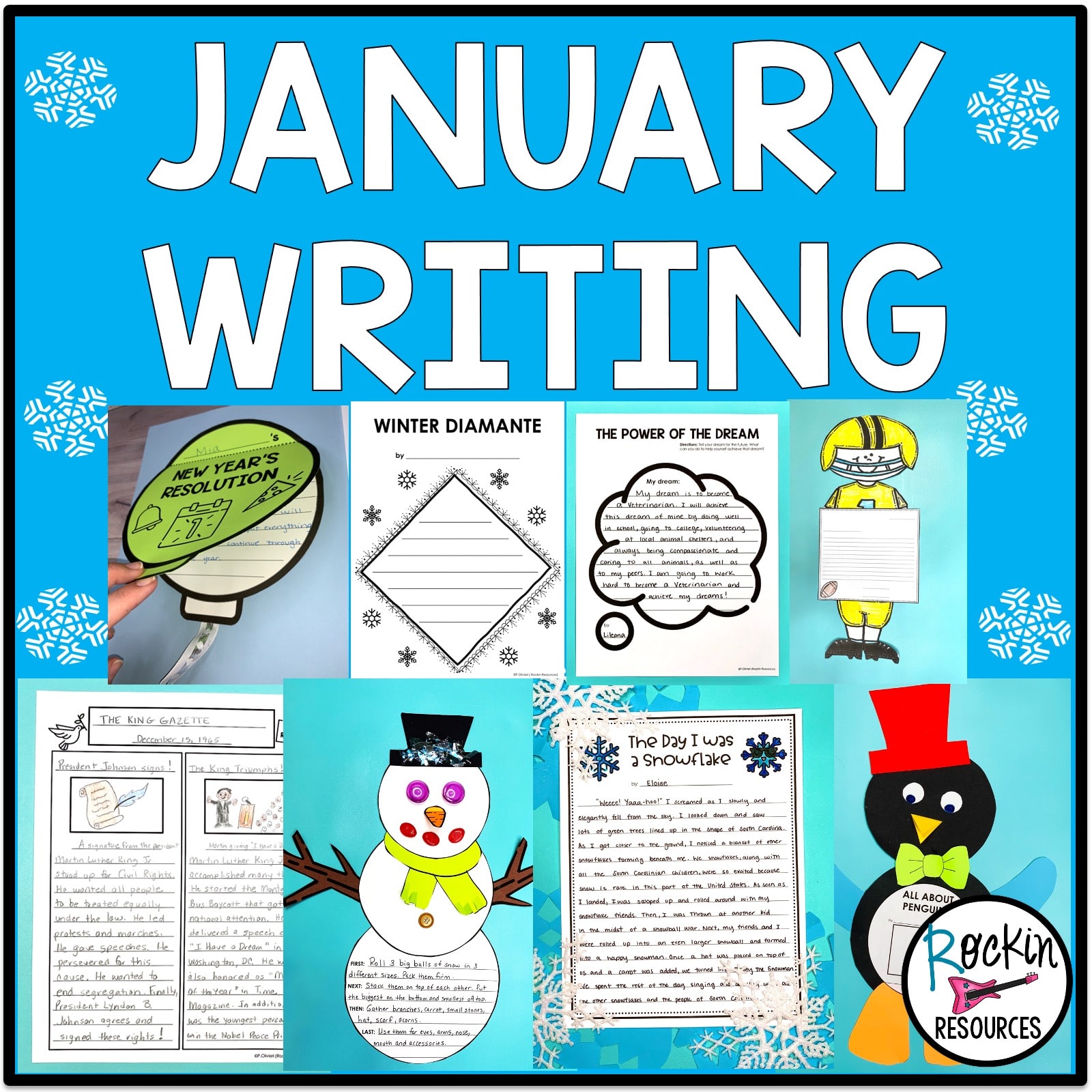 January Writing | Winter Writing Bundle - Rockin Resources