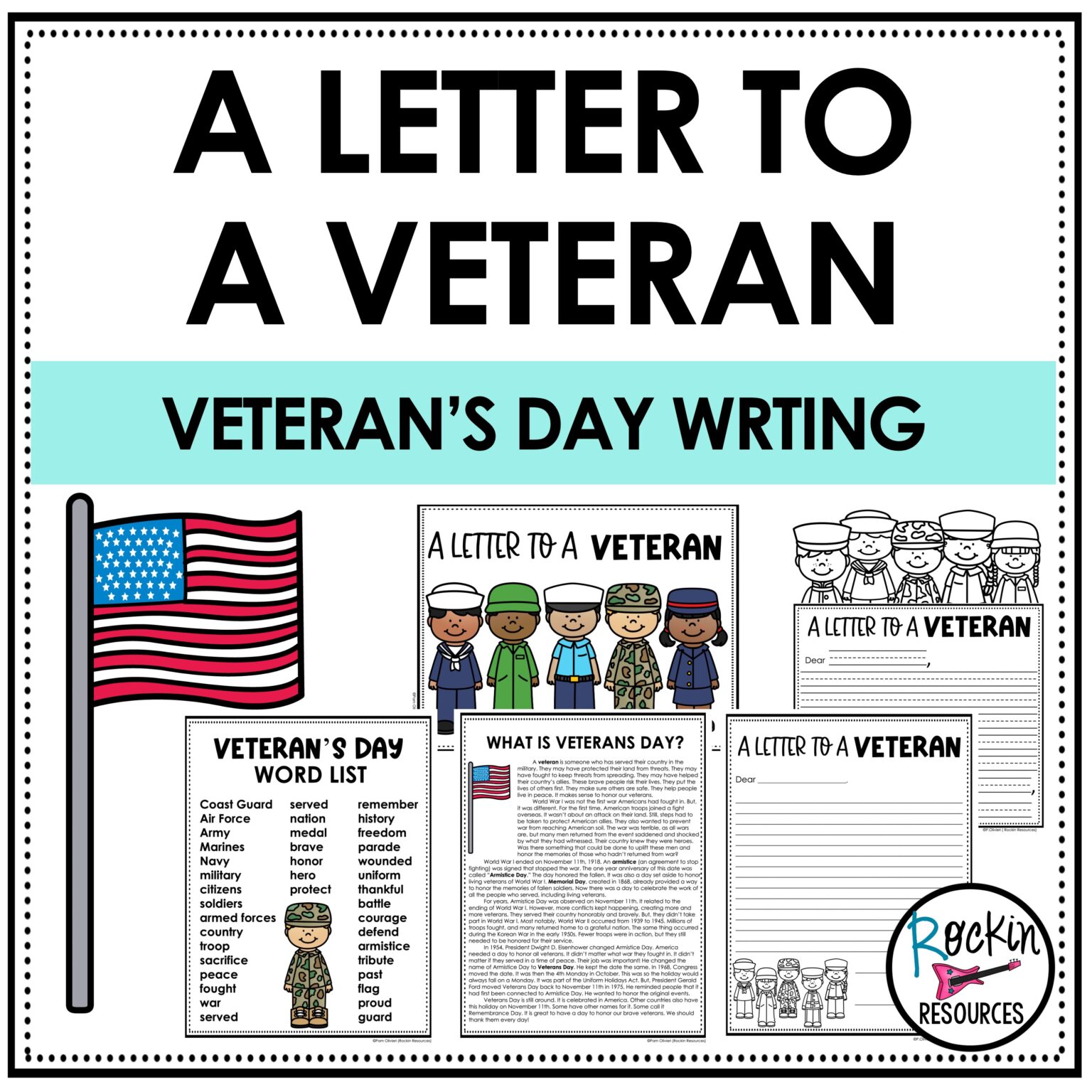 Veterans Day - Veterans Day Activity - Veterans Day Writing - Rockin ...