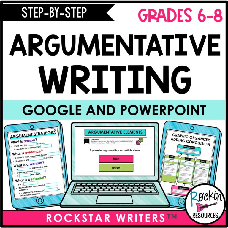 Argumentative Writing for Middle School Digital Version - Rockin Resources