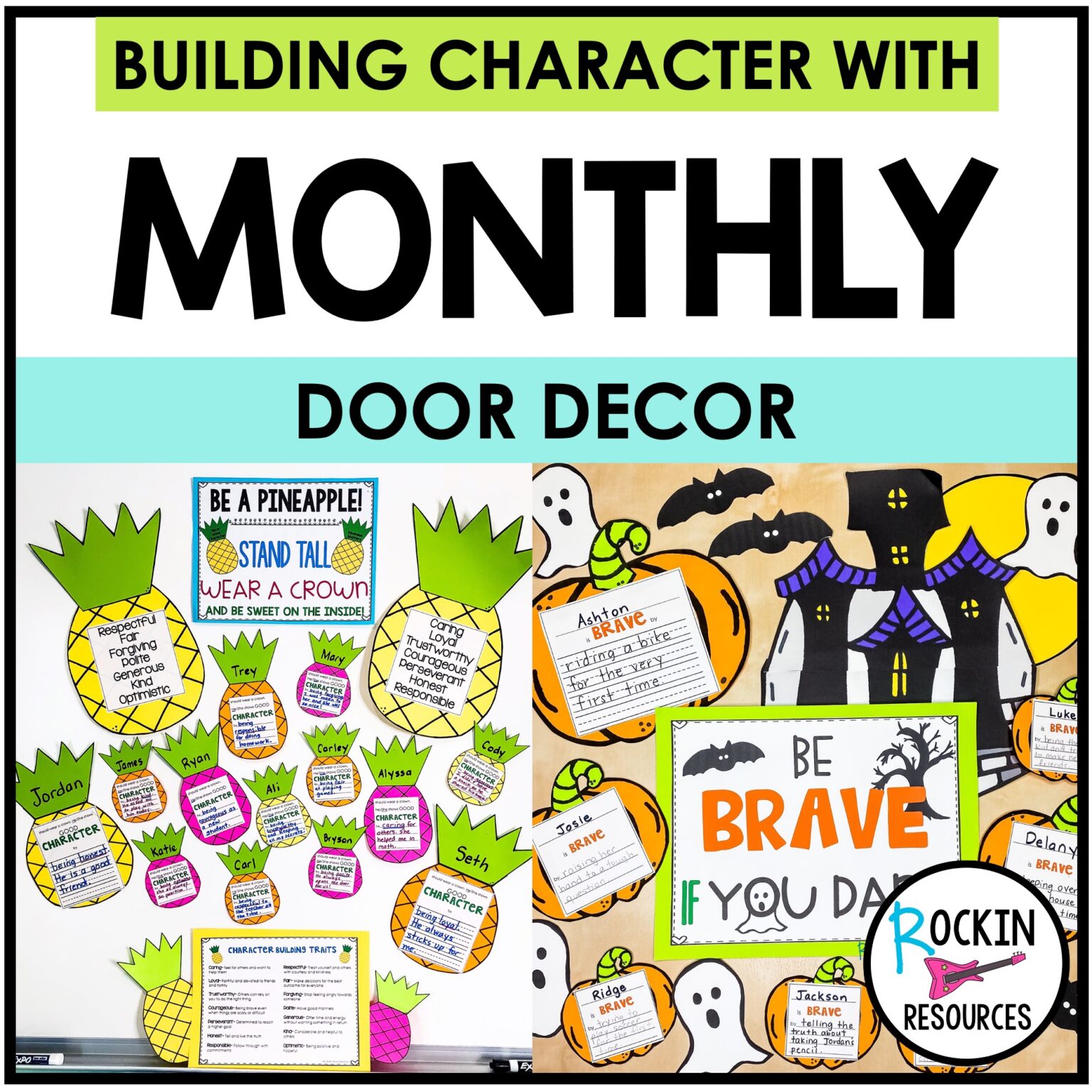 Monthly Door Decor or Bulletin Board for Character Education - Rockin ...