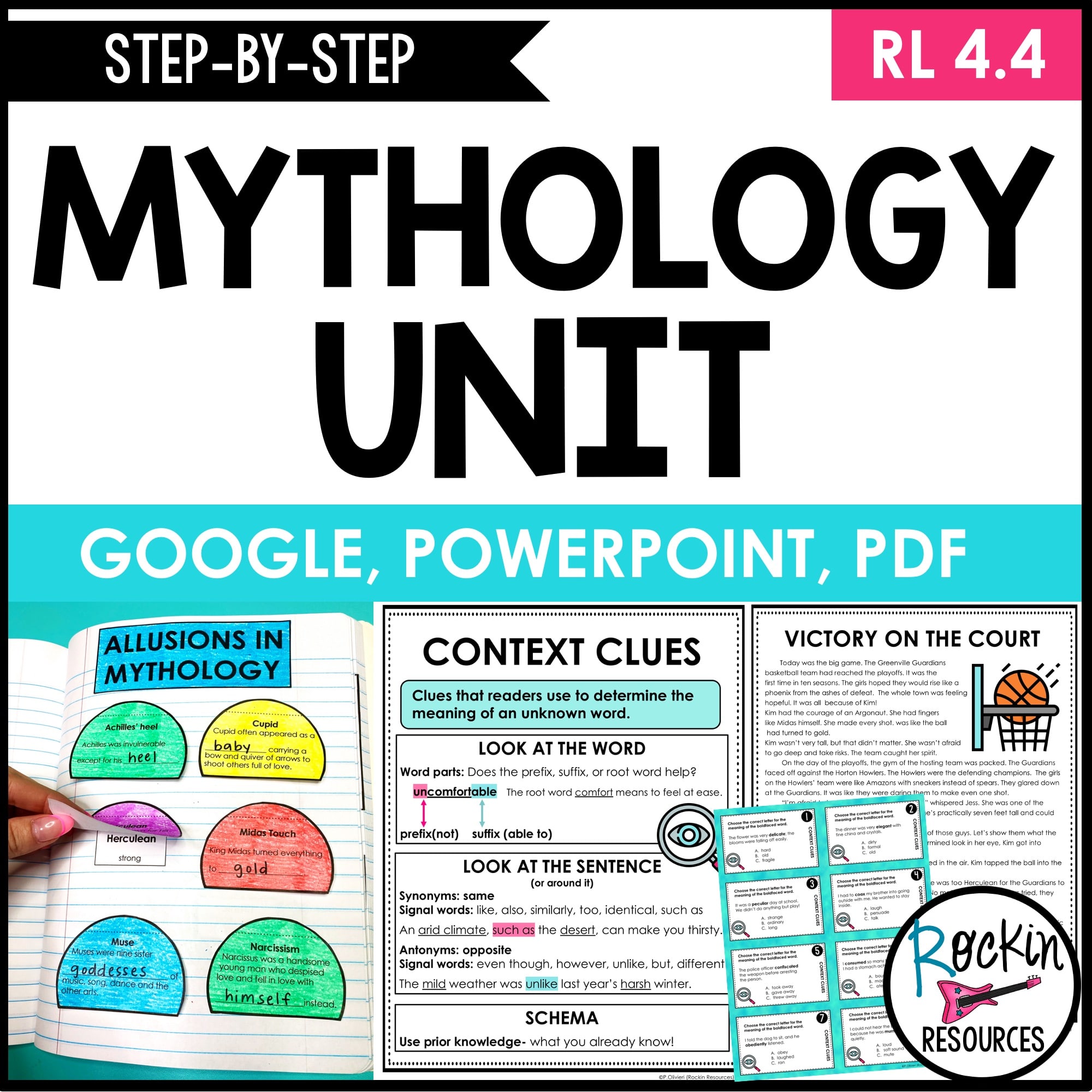 Mythology Unit | Context Clues | Mythology Allusions | CCSS RL.4.4 ...