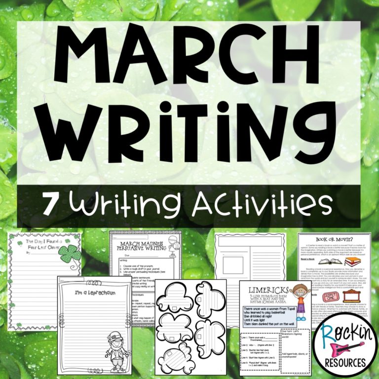 7 Writing Activities for March - Rockin Resources