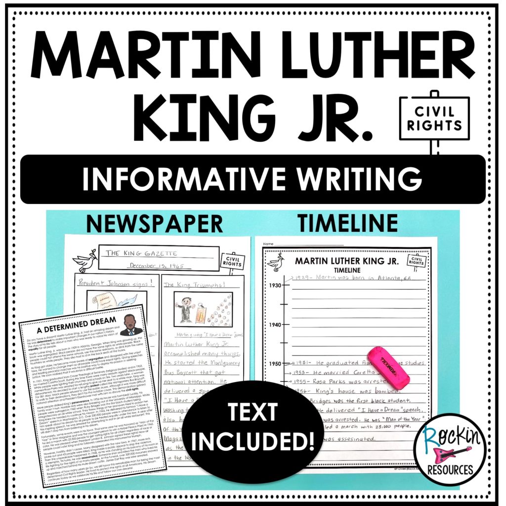 Martin Luther King Jr. INFORMATIVE Writing | MLK NONFICTION Writing ...