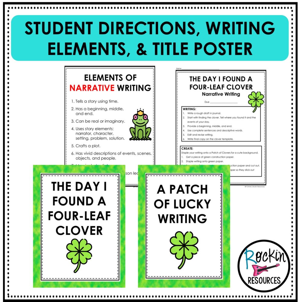 St. Patrick's Day Narrative Writing- Finding a Four Leaf Clover ...