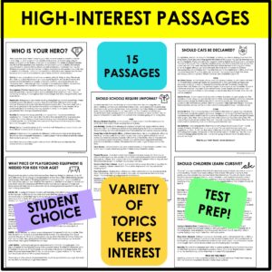 Opinion Writing Prompt Passages - Rockin Resources