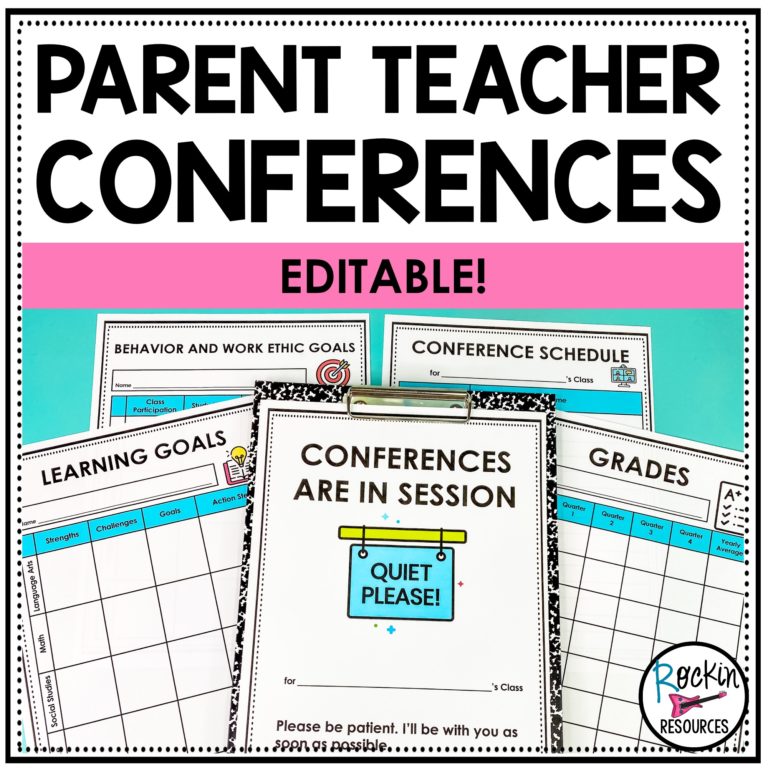 Parent Teacher Conference Forms- Editable - Rockin Resources