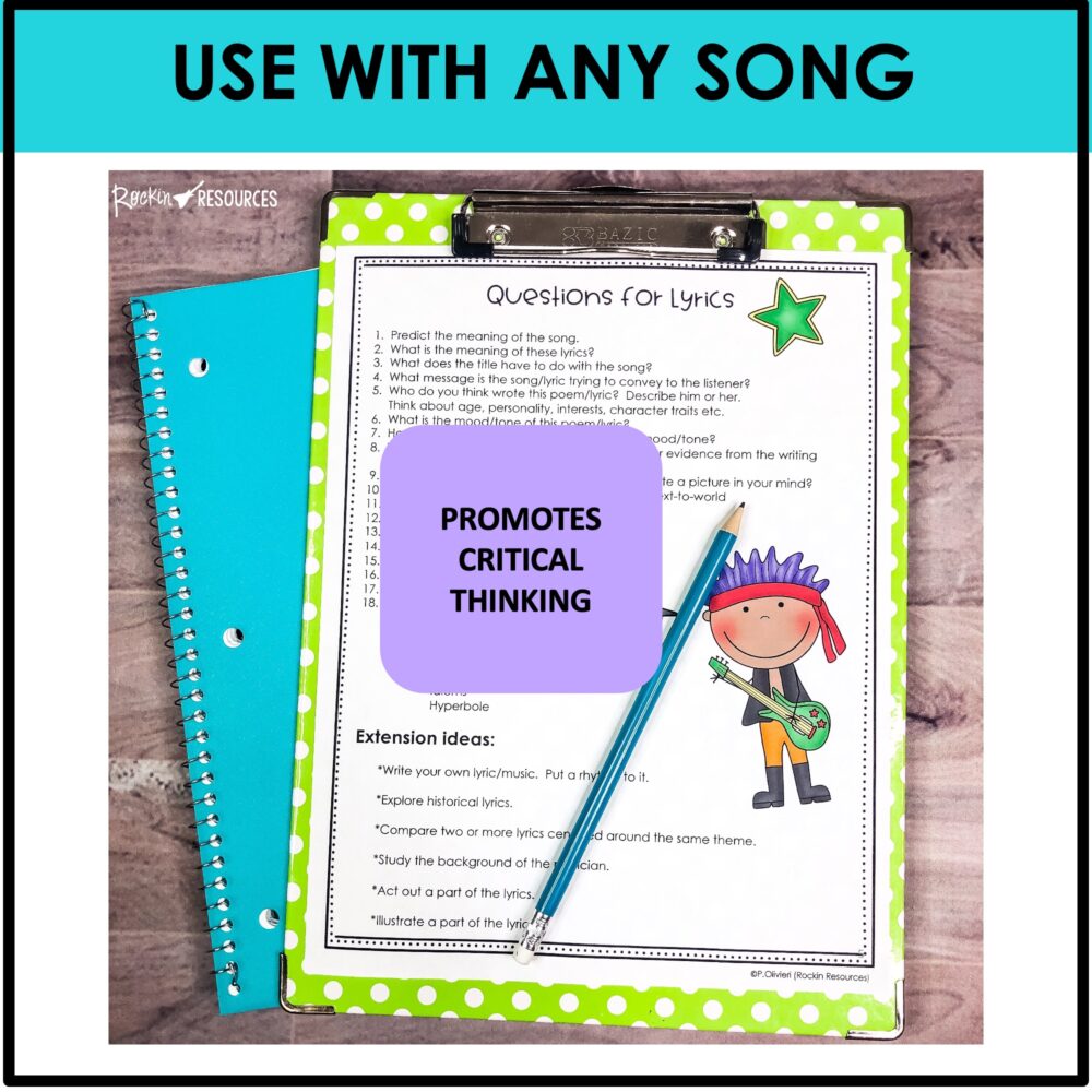 Poetry Analysis Using Lyrics - ANALYZING SONG LYRICS - Rockin Resources