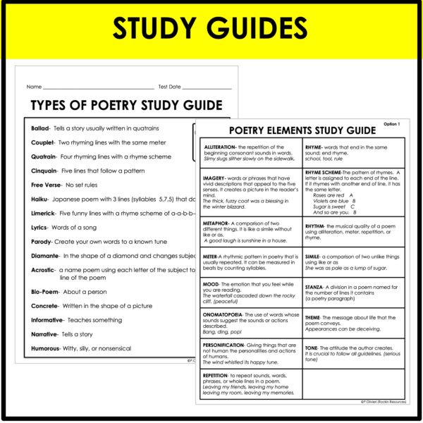 Poetry Tests | Poetry Study Guides | Flash Cards | GOOGLE | DIGITAL ...