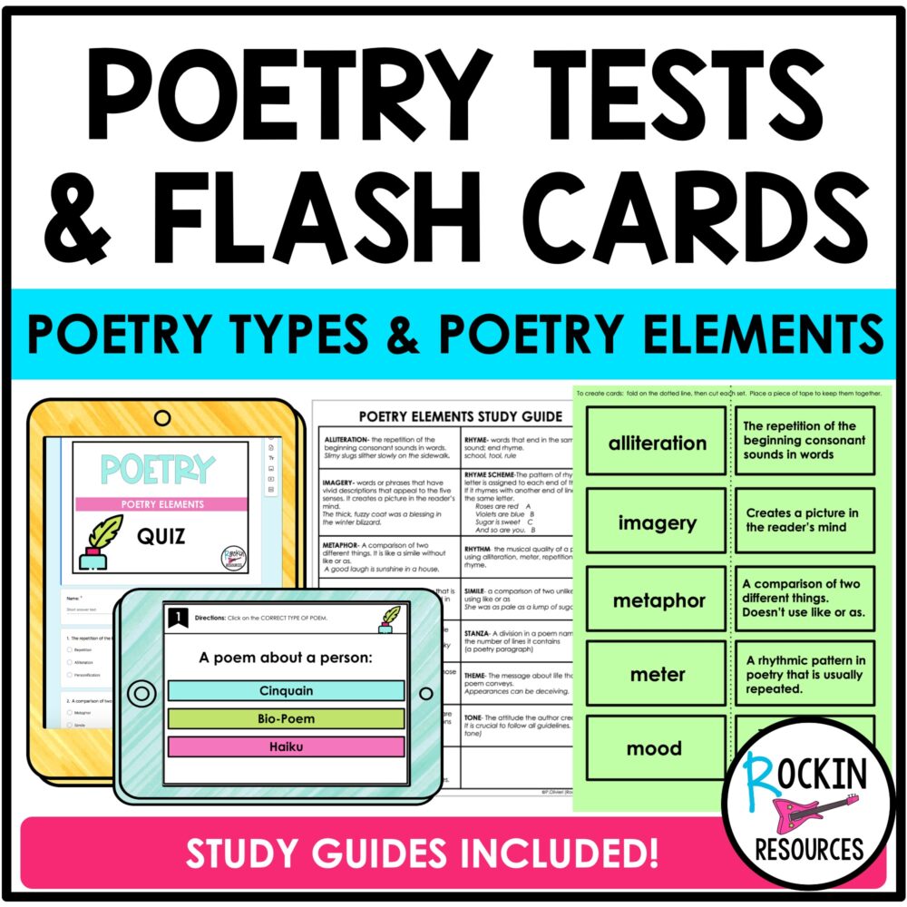 Poetry Tests | Poetry Study Guides | Flash Cards | GOOGLE | DIGITAL ...