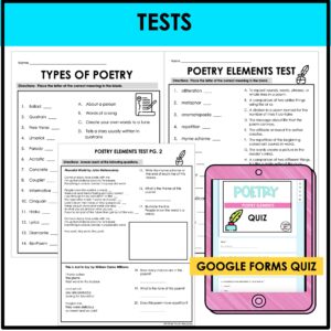 Poetry Tests | Poetry Study Guides | Flash Cards | GOOGLE | DIGITAL ...
