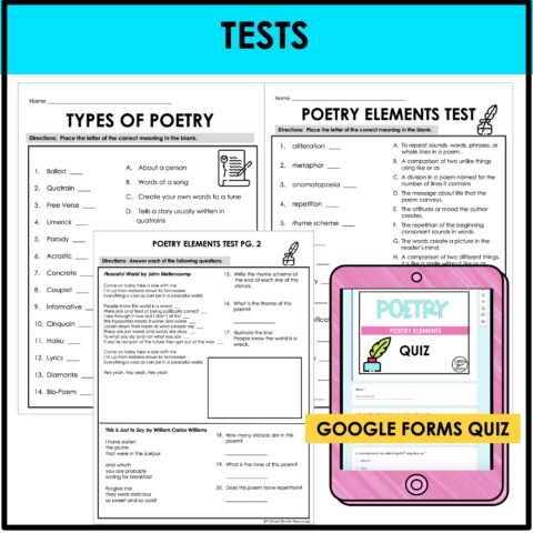 Poetry Tests | Poetry Study Guides | Flash Cards | GOOGLE | DIGITAL ...