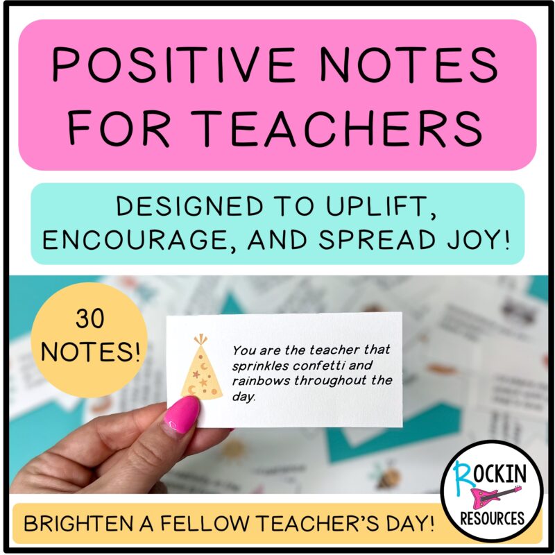POSITIVE NOTES FOR TEACHERS - TEACHER BESTIE NOTES - Rockin Resources