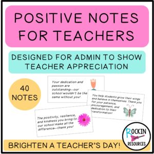 POSITIVE NOTES FOR TEACHERS - ADMIN - TEACHER APPRECIATION - Rockin ...