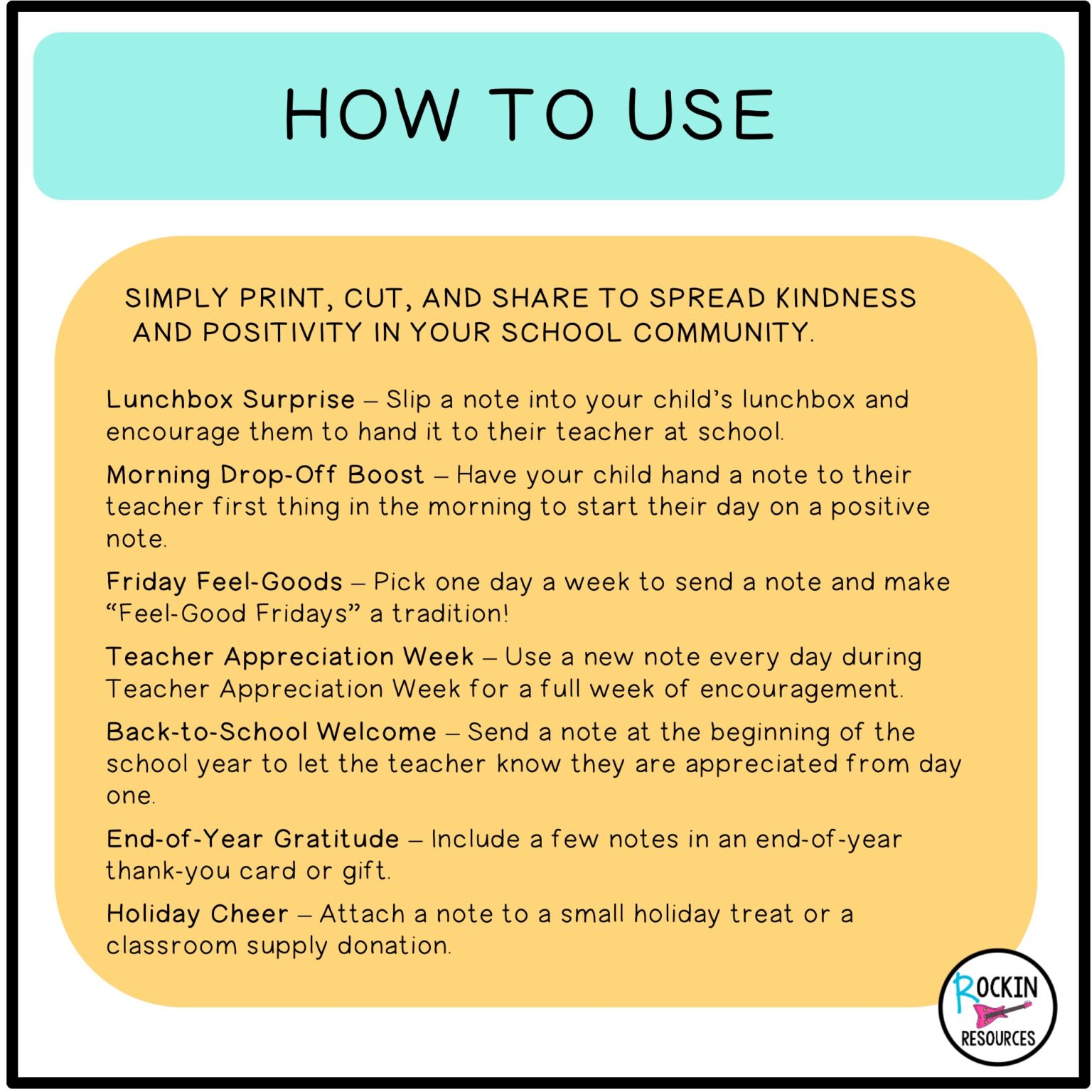 POSITIVE NOTES FOR TEACHERS - TEACHER APPRECIATION - FROM PARENTS KIDS ...