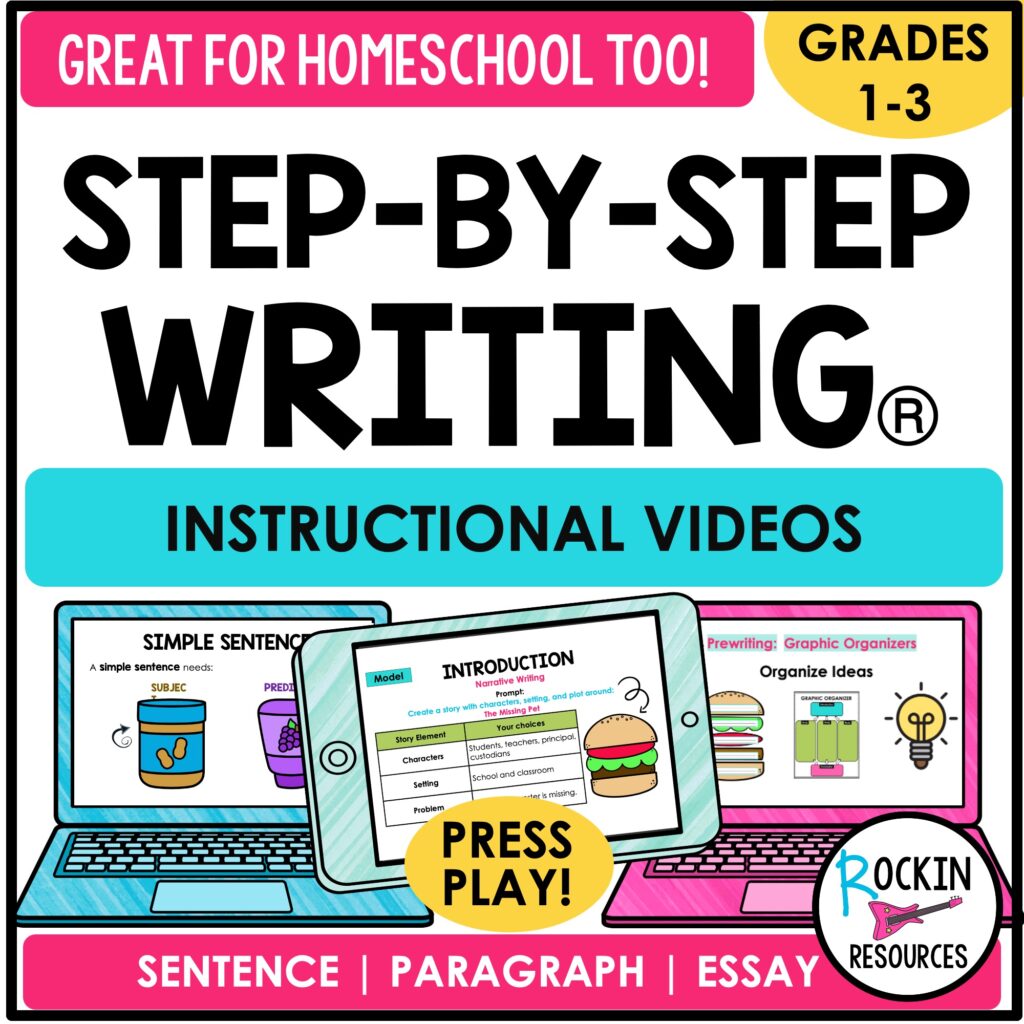 PRIMARY STEP-BY-STEP WRITING® VIDEOS FOR PARAGRAPH AND ESSAY WRITING ...