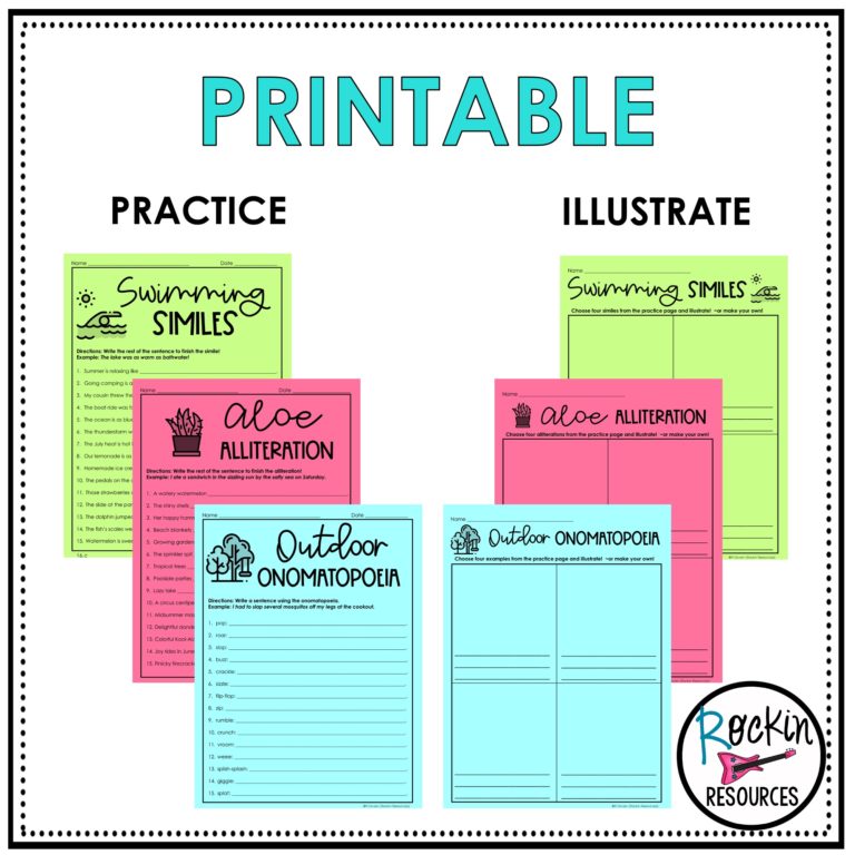 Summer Figurative Language | Figurative Language | Summer School ...