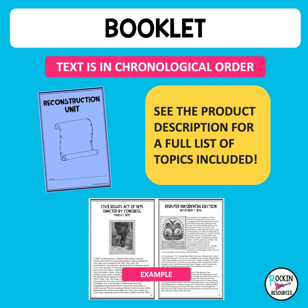 Reconstruction Informational Text Booklet - Rockin Resources