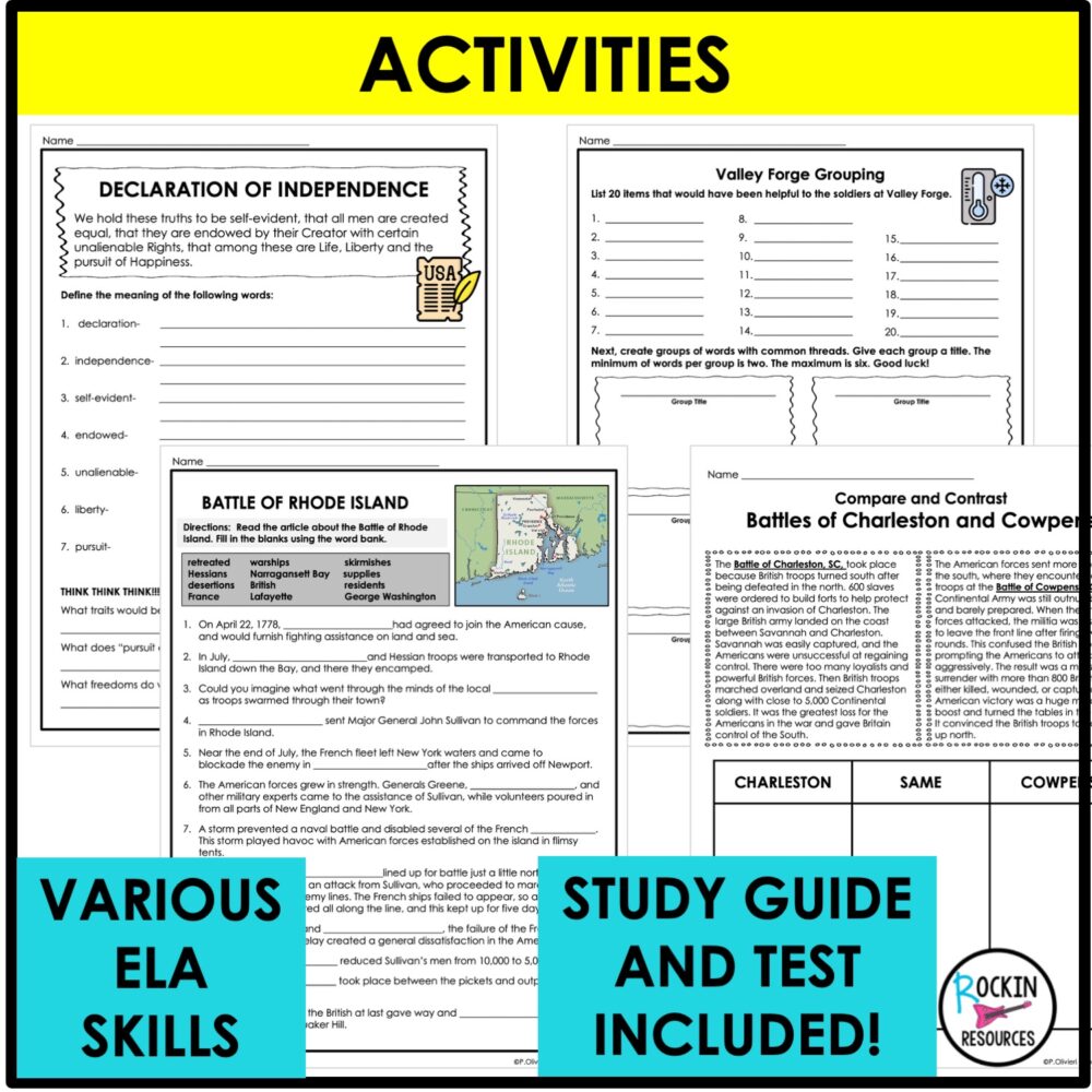 Revolutionary War Battles and Events - Rockin Resources
