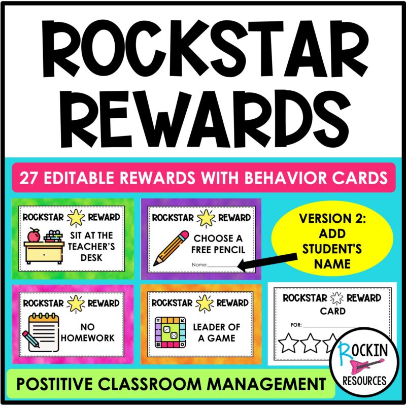 ROCKSTAR REWARDS Positive Coupons for Students and Class - Rockin Resources