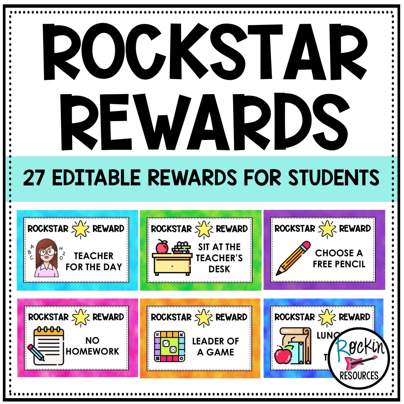 ROCKSTAR REWARDS Positive Coupons for Students and Class - Rockin Resources