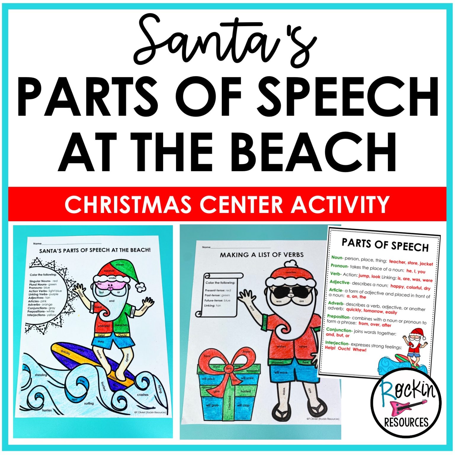 Christmas Literacy Activity | Santa's Parts of Speech | Christmas ...