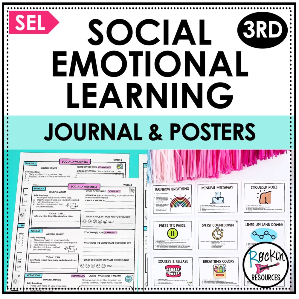 3RD GRADE SOCIAL EMOTIONAL LEARNING BUNDLE - JOURNAL AND POSTERS ...
