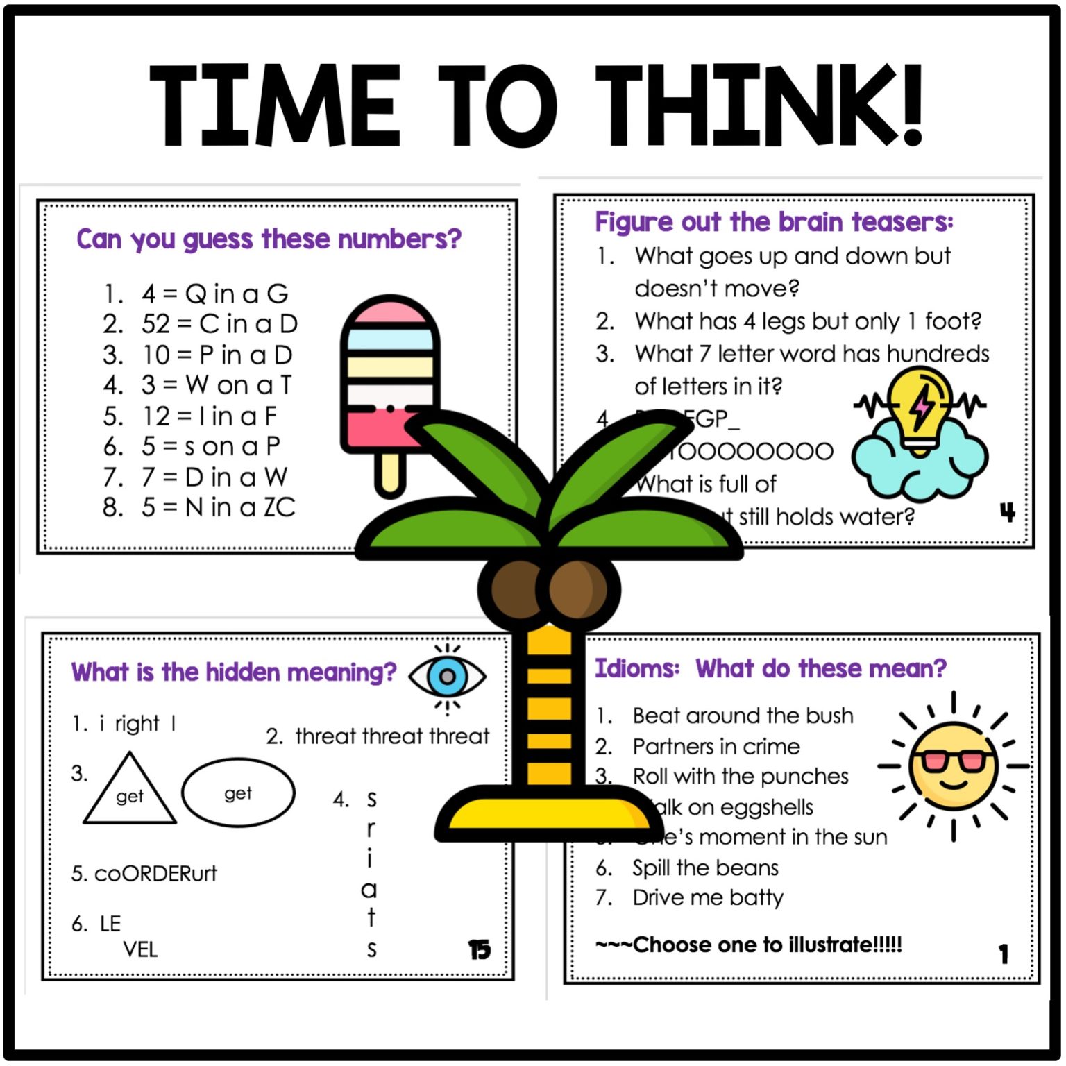 END OF YEAR CHALLENGE | SUMMER ACTIVITY TASK CARDS - Rockin Resources