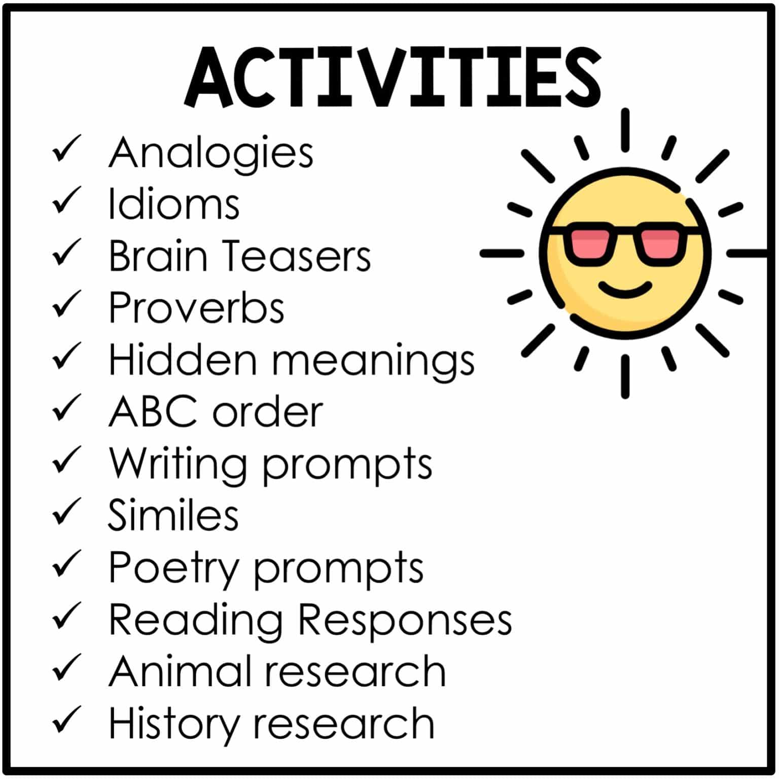 END OF YEAR CHALLENGE | SUMMER ACTIVITY TASK CARDS - Rockin Resources