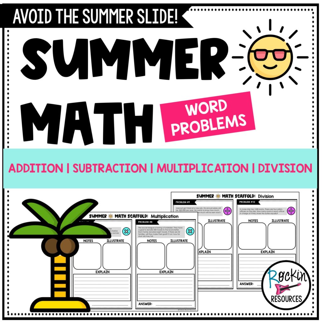 Summer Math Word Problems - Easy to Difficult! - Rockin Resources
