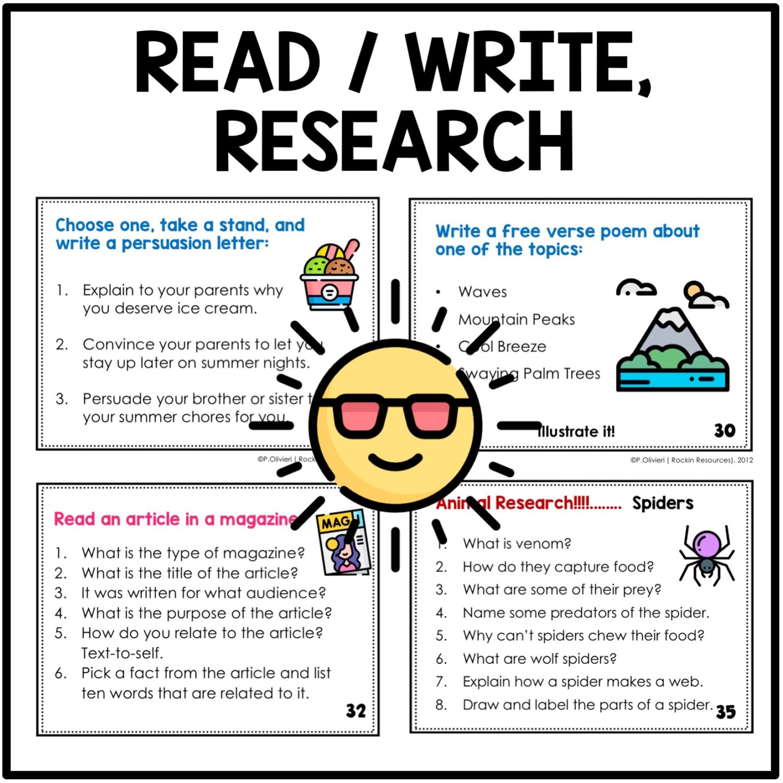 END OF YEAR CHALLENGE | SUMMER ACTIVITY TASK CARDS - Rockin Resources