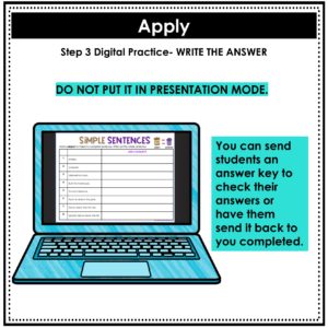 3rd Grade Digital Step-by-Step Simple Sentences Practice - Rockin Resources