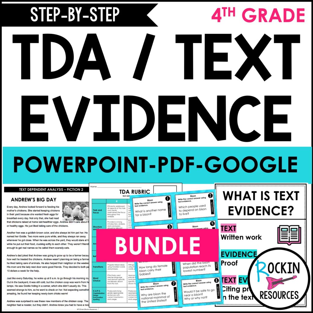 TEXT DEPENDENT ANALYSIS 4TH GRADE AND TEXT EVIDENCE UNIT BUNDLE ...
