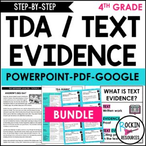 TEXT DEPENDENT ANALYSIS 4TH GRADE AND TEXT EVIDENCE UNIT BUNDLE ...