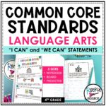 Common Core Standards "I can" and "We can" Statements 4th Grade ELA ...