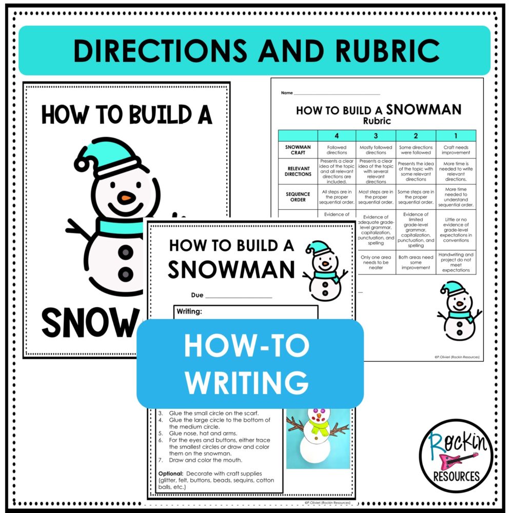 HOW TO BUILD A SNOWMAN | WINTER WRITING | HOW TO WRITING | CRAFT ...