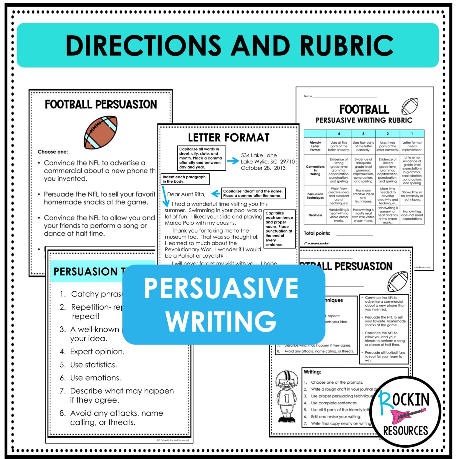 Football Persuasive Writing | THE BIG GAME WRITING ACTIVITY AND CRAFT ...