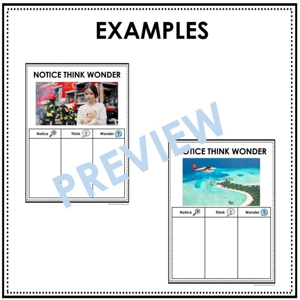 Notice, Think, Wonder - Critical Thinking - Rockin Resources