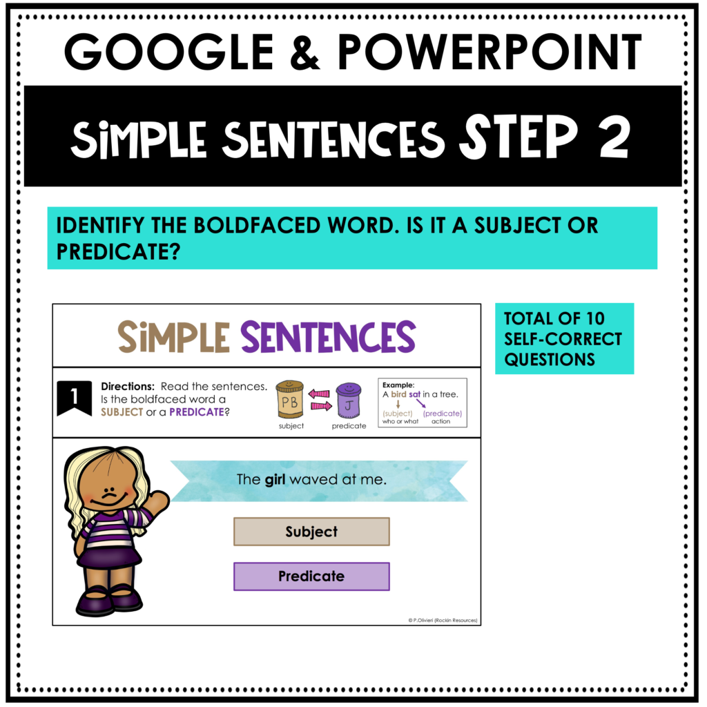 2nd Grade Digital Step-by-Step Simple Sentences Practice - Rockin Resources
