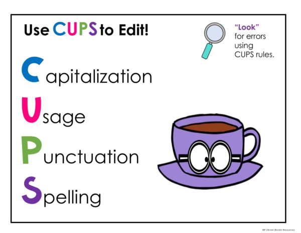 DARE and CUPS Anchor Charts for revising and editing - Rockin Resources